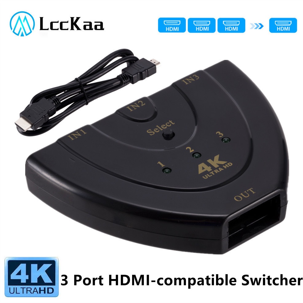 Lcckaa Mini 3 Cổng HDMI Tương Thích Switcher 4K 3D 1.4b HDMI Switch ...