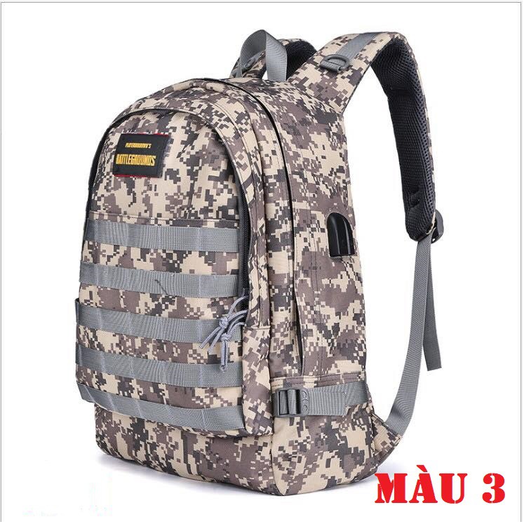 Balo 3 PUBG - Chất Liệu Siêu Bền Đẹp, Chống Thấm Nước ( Tặng giắc cắm nối sạc dự phòng + tai ...