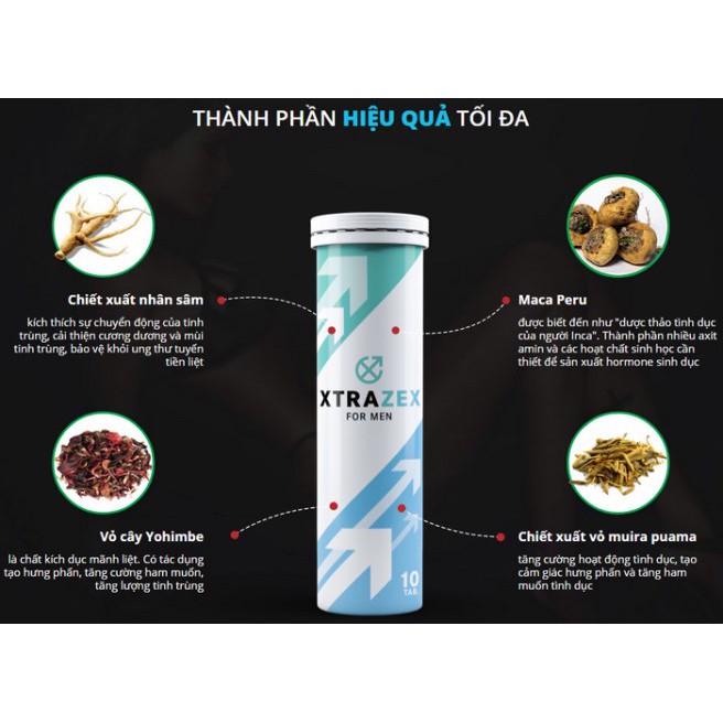 [Chính hãng] Viên sủi Xtrazex for men Nga-Hộp 10 viên | Shopee Việt Nam