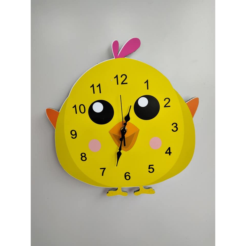 (Freeship Extra) Đồng hồ treo tường hình chim non ngộ nghĩnh cho trẻ em ...