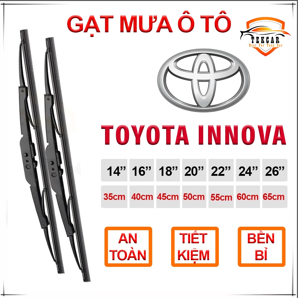 [1 CẶP ] Thanh gạt mưa ô tô xe Toyota Innova cần gạt kính khung xương ...