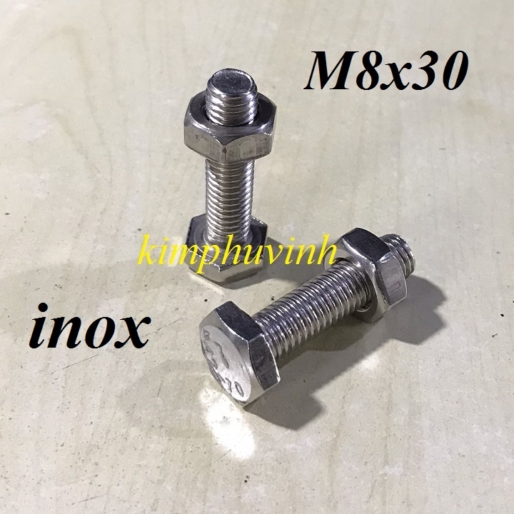5 BỘ - M8x30mm BULONG INOX - BULON INOX 8li - ỐC INOX 8li | Shopee Việt Nam