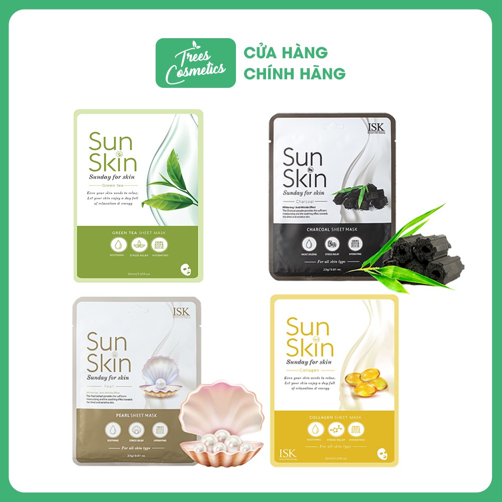 MẶT NẠ DƯỠNG DA TỪ THIÊN NHIÊN ISK SUN SKIN SHEET MASK 23G (MIẾNG LẺ ...