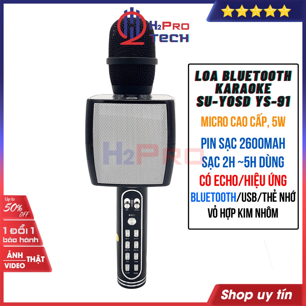Micro bluetooth karaoke, mic loa bluetooth SU-YOSD YS-91 cao cấp âm ...