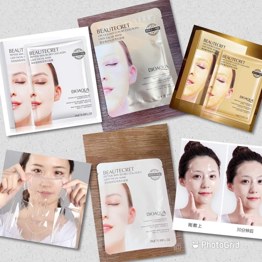Sỉ 100 Miếng mặt nạ thủy tinh Bioaqua - Mask thạch collagen Beautecret ...