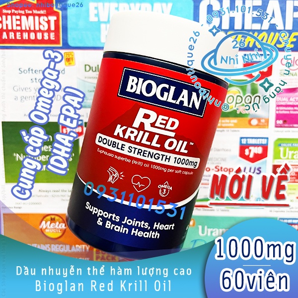 🦐 Dầu nhuyễn thể Krill Oil hỗ trợ viêm khớp, tim mạch Bioglan Red Krill ...