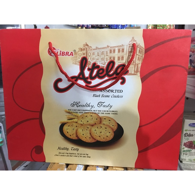 BÁNH CRACKER MÈ ĐEN ATELA LIBRA 400g | Shopee Việt Nam