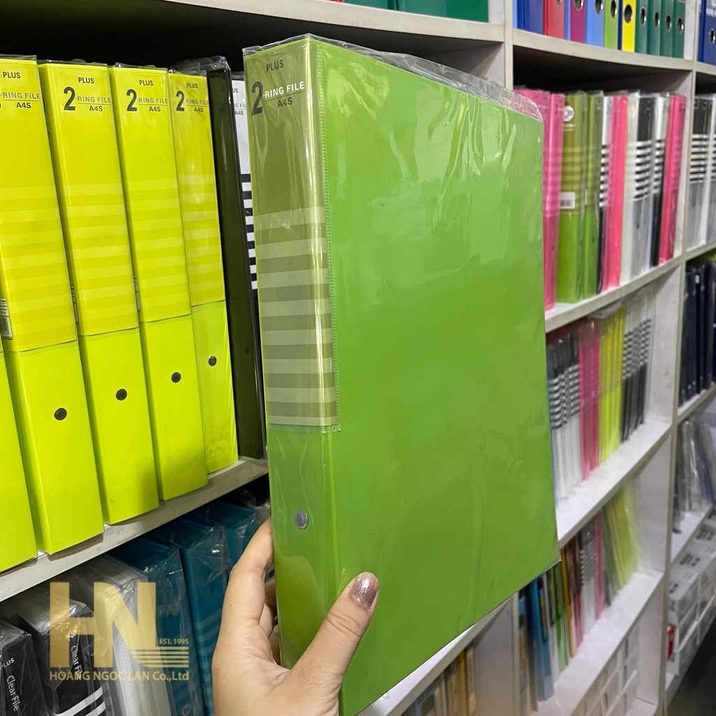 Bìa còng 2 nhẫn nhựa Plus O-ring nhiều màu sắc, file còng 2 nhẫn khổ A4 ...