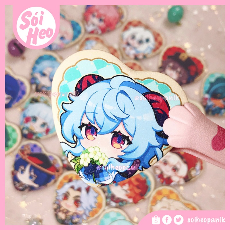 [MẪUMỚI] Huy hiệu trái tim Genshin Impact lấp lánh (23 mẫu) | Shopee ...