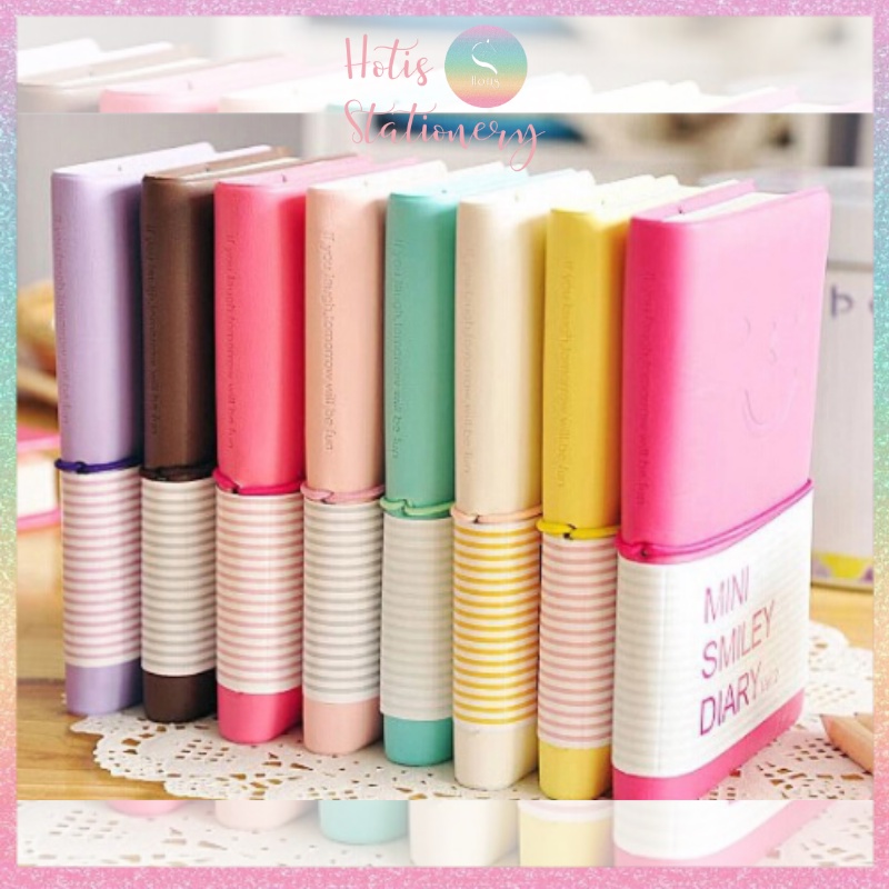 [HOTIS] Sổ tay MINI SMILEY DIARY bìa da nhiều màu - Khổ 7.7x12.7cm ...