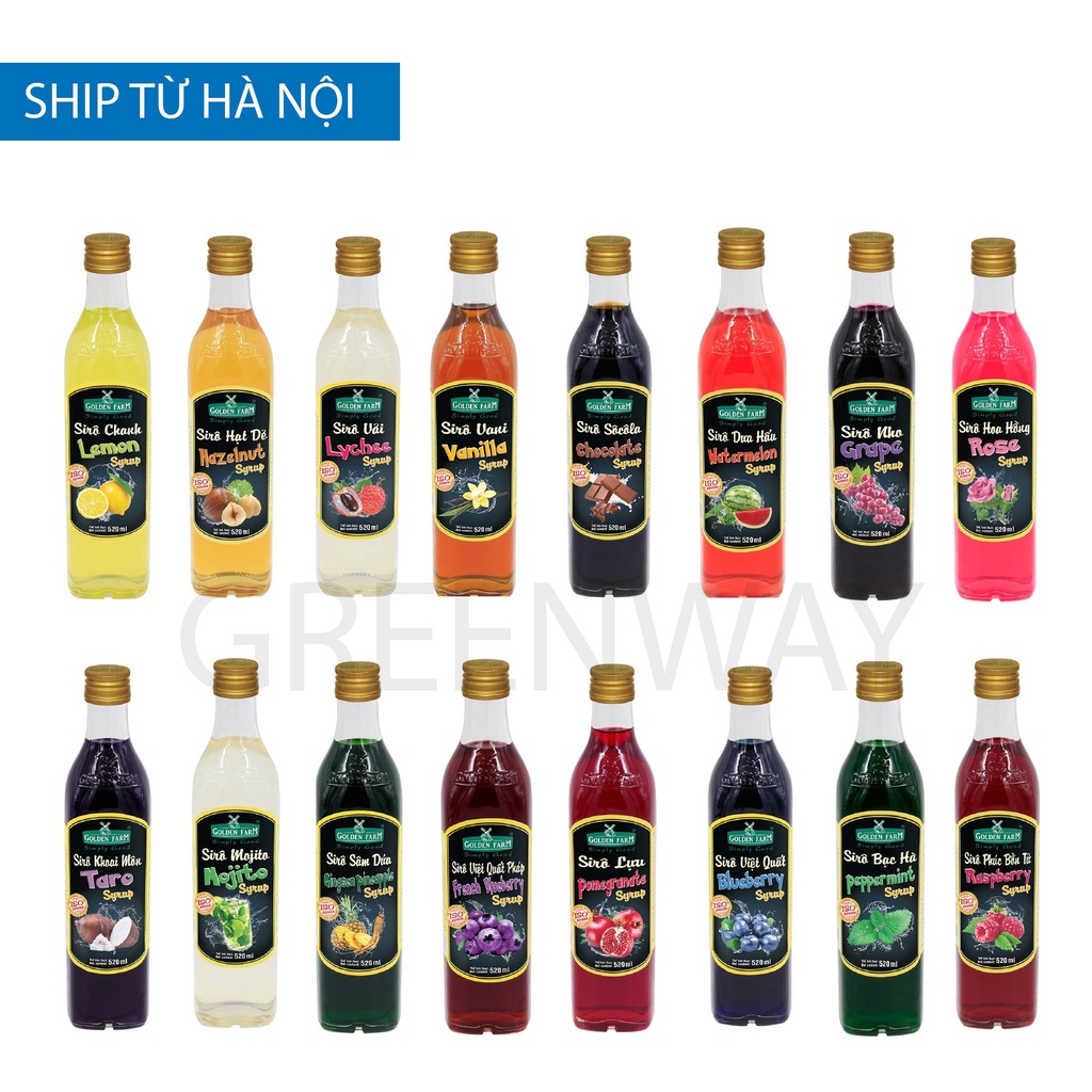 Siro Golden Farm đủ vị chai 520ml | Shopee Việt Nam
