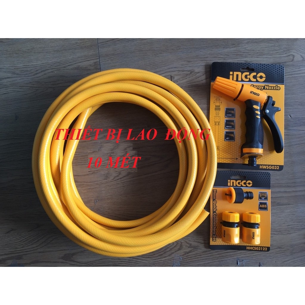 Bộ 10 mét ống nhựa PVC Fi21 khớp nối ống vòi xịt rữa tưới cây chỉnh tia ...