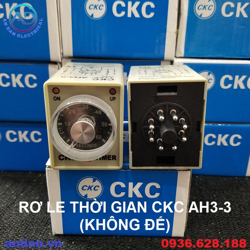 Rơ le thời gian, Relay timer, Rơle hẹn trễ CKC AH3-3 220VAC 24VDC 10S 30S 60S 10M 30M 60M ...