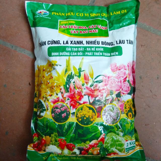 Phân hữu cơ vi sinh cho hoa, cây cảnh, rau màu quế lâm gói 2kg | Shopee Việt Nam
