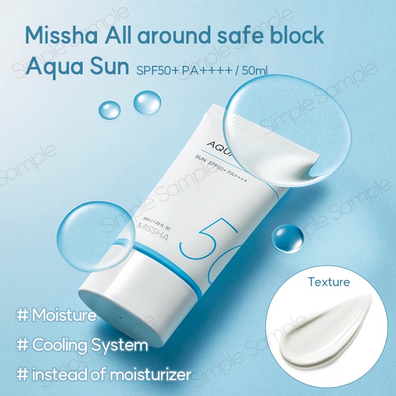 MISSHA all around safe block sunscreen SPF50 + PA ++++ aqua sun cotton ...