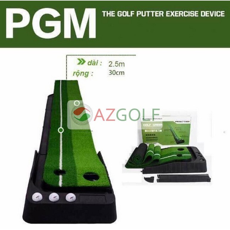 Thảm Tập Golf Putting dài 3m cao cấp PGM - có đường trả bóng về vị trí cũ (Tặng bóng golf ...