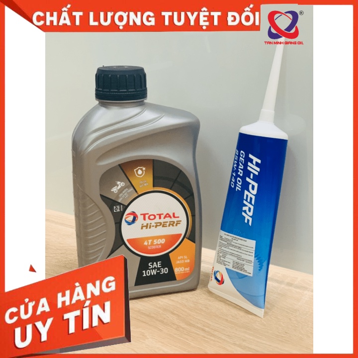Combo Nhớt Total Hi perf xe ga 4T 500 SC 10W30 + Dầu hộp số Gear Oil 85W140 | Shopee Việt Nam