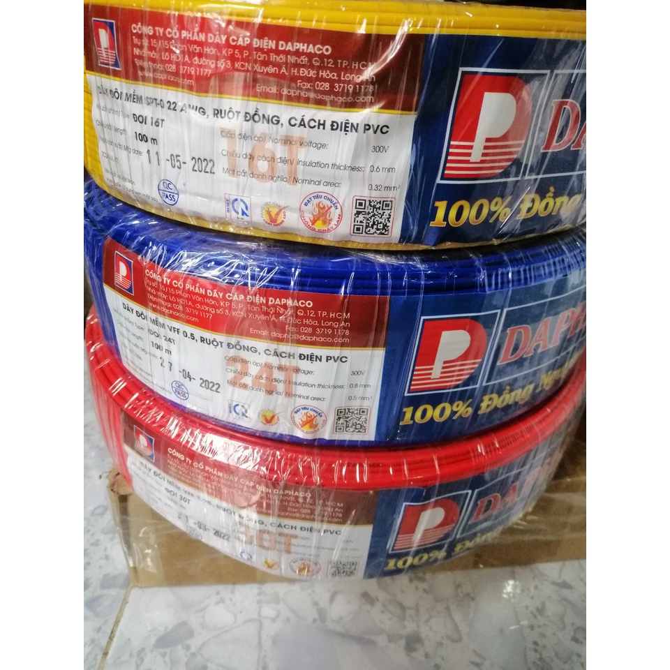 Dây điện đôi mềm Daphaco 16T - 24T - 30T - 32T - Bán lẻ theo MÉT | Shopee Việt Nam