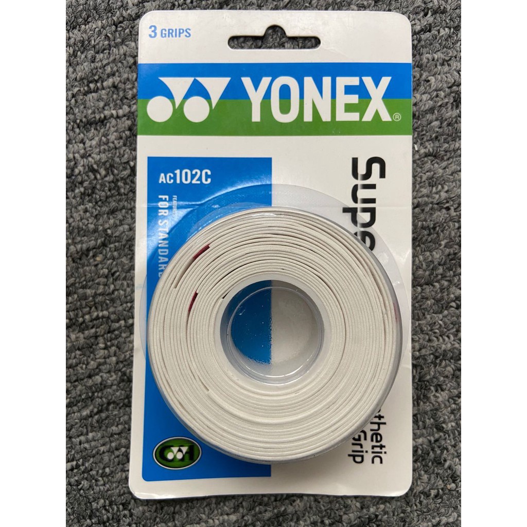 Yonex Super Synthetic Over Grip AC102C Dành Cho Vợt Tiêu Chuẩn & Dài (ENCLOSED 3: GRIPS ...
