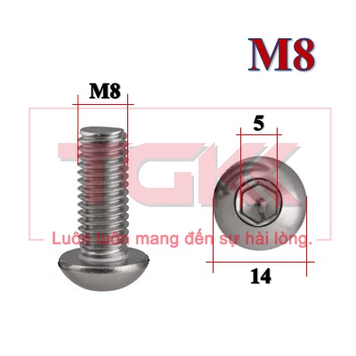 Bulong LGC chỏm cầu inox 304 M8 | Shopee Việt Nam