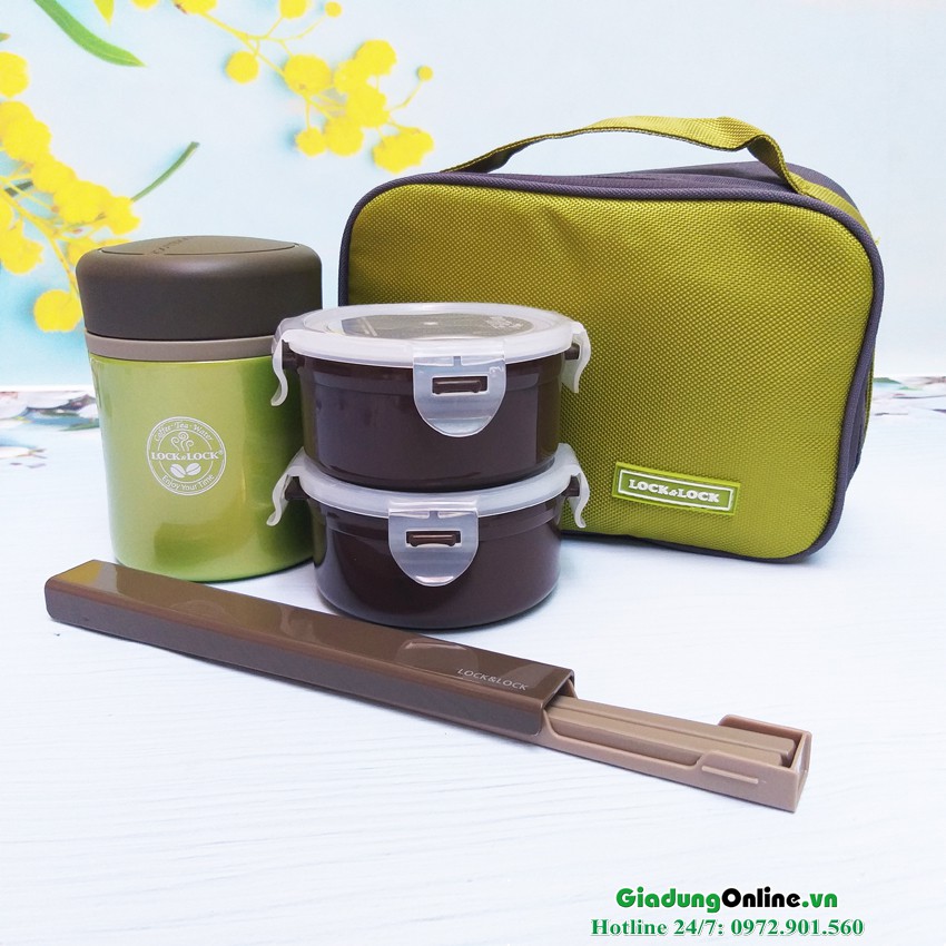 [Lock&lock] Bộ Hộp Đựng Cơm Inox 304 Giữ Nhiệt Và Túi Lock&Lock LHC938 ...