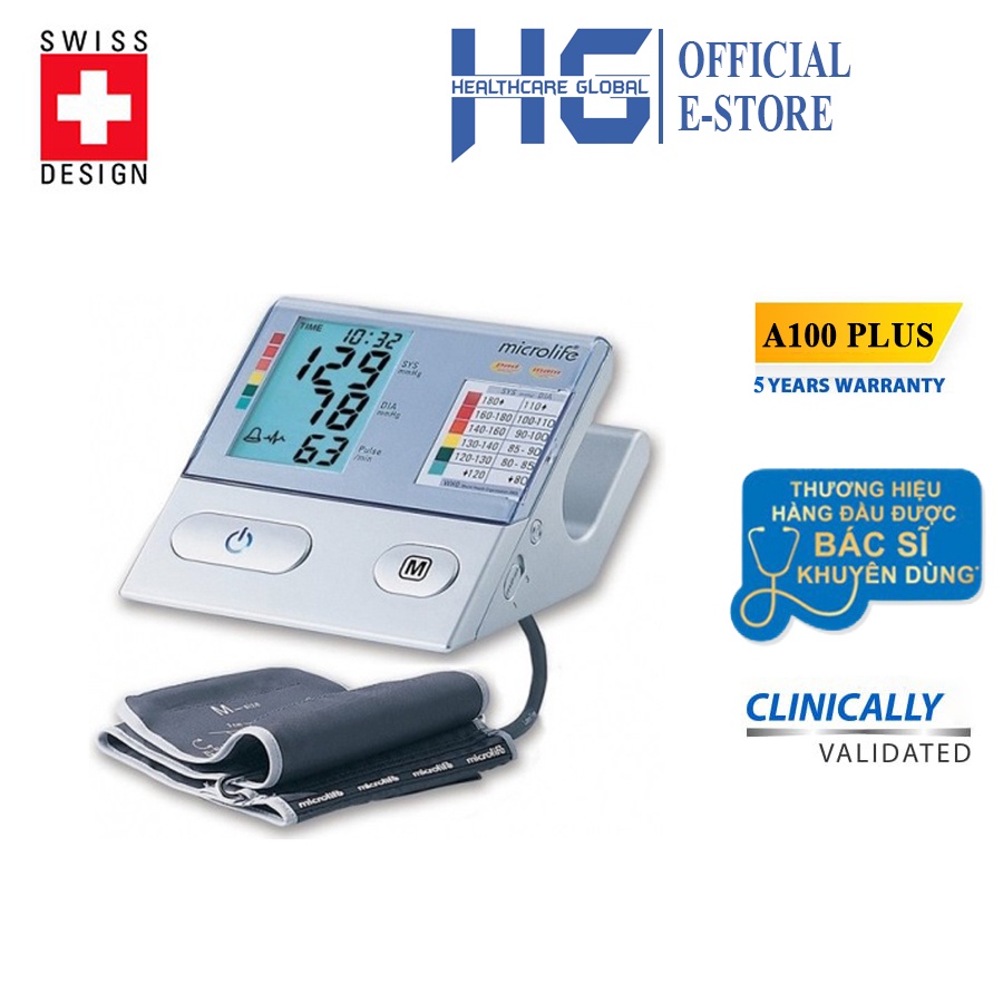 Máy Đo Huyết Áp Bắp Tay Microlife BP A100 Plus | Chức Năng Phát Hiện ...
