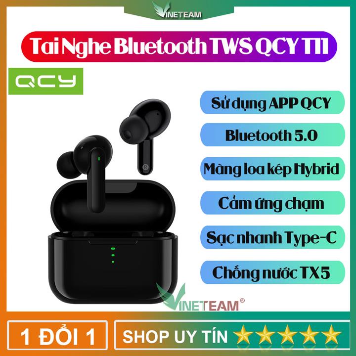 Tai nghe Bluetooth QCY T11 4 micro siêu đàm thoại Bluetooth 5.0 TWS True Wireless chống nước, mồ ...