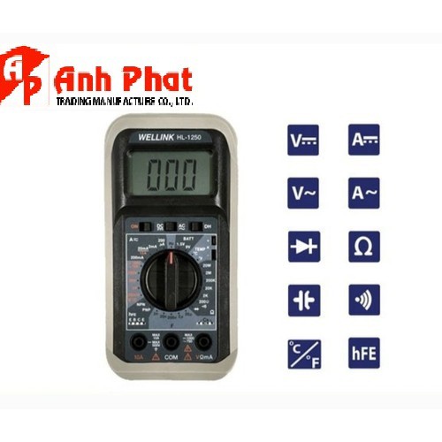 [ WELLINK HL 1250 ] Đồng hồ vạn năng hiện số điện tử Wellink HL-1250 ...