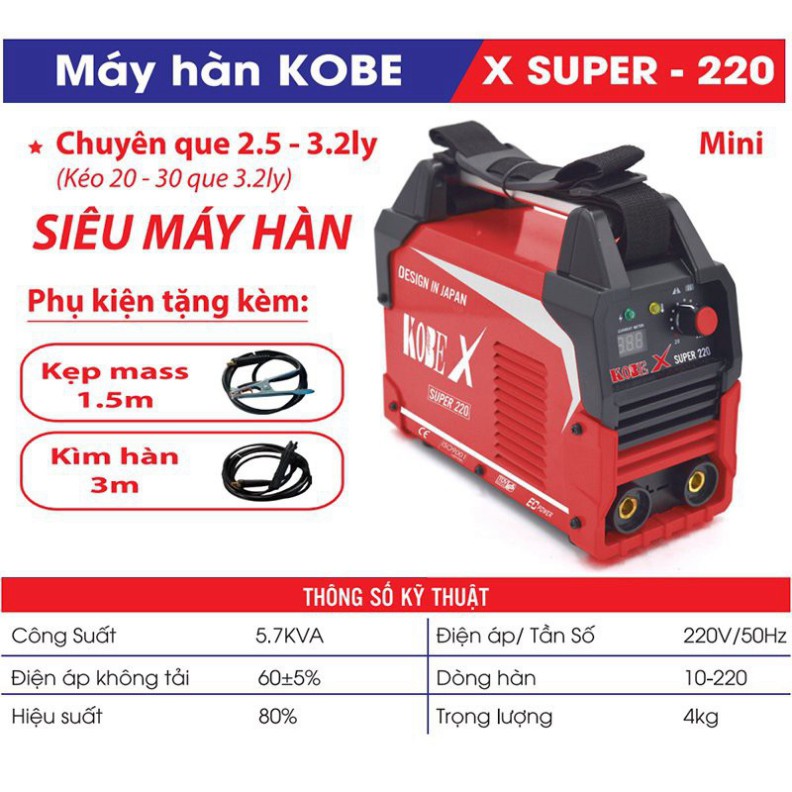{HÀNG SẴN} [SIÊU MÁY HÀN] MÁY HÀN QUE ĐIỆN TỬ MINI KOBE X SUPER-220 ...