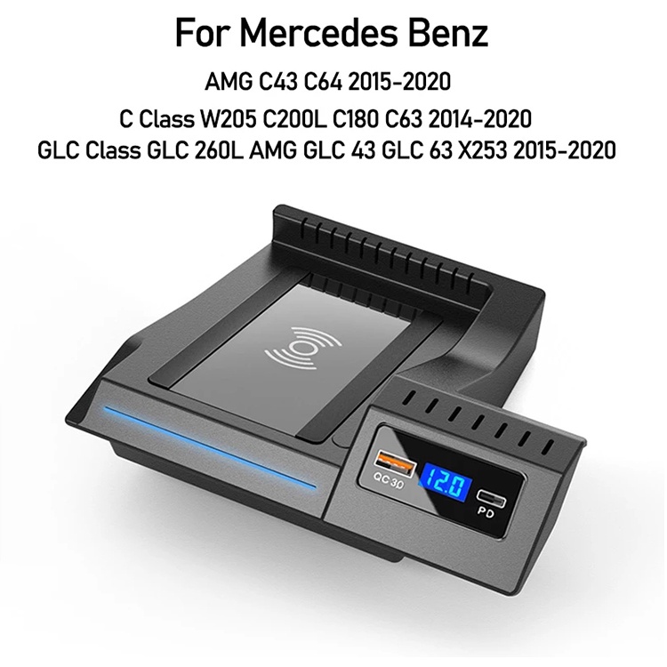 Bộ Sạc Nhanh Không Dây 15W Cho Mercedes Benz GLC C Class 2015-2021 W205 ...