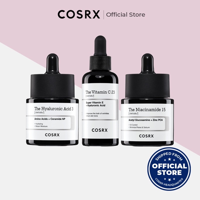 Bộ Serum COSRX The RX 20ml Niacinamide 15% chăm sóc da mụn/ Vitamin C23% cải thiện tông da ...