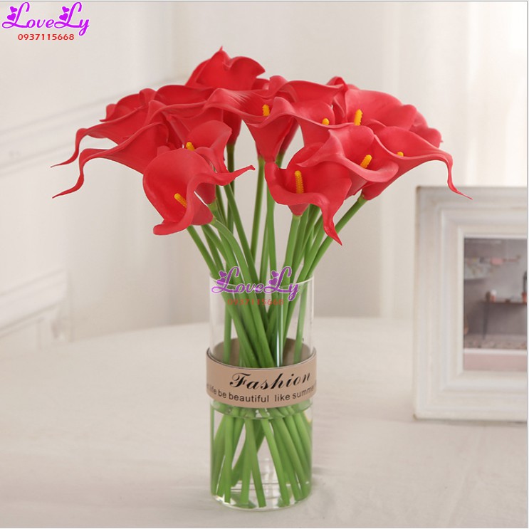 Hoa giả - Hoa RUM CALLA LILY cao su giả như thật cao cấp làm hoa cưới ...