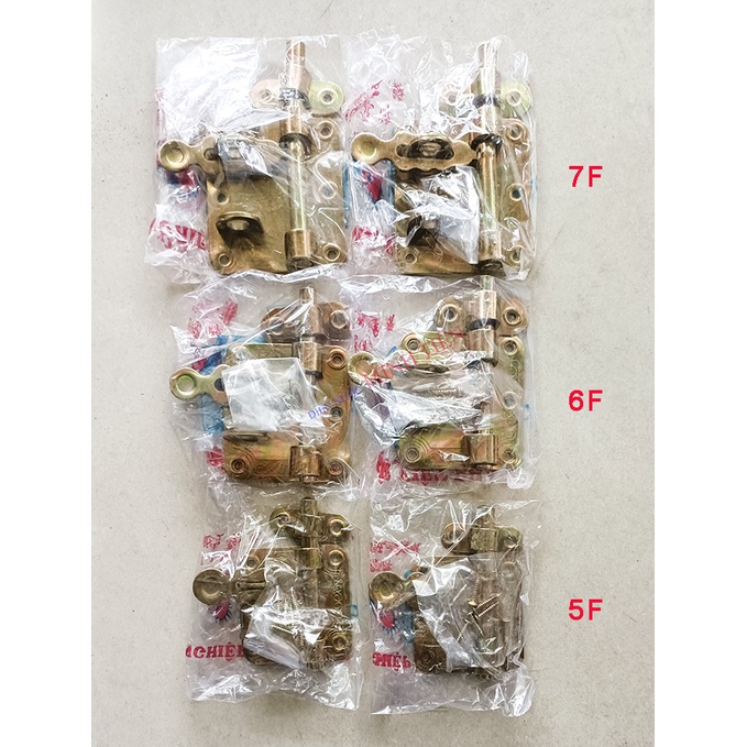 Chốt cửa ngang có khóa 5F, 6F, 7F màu vàng đồng Con gà sản xuất tại Việt Nam (đã bao gồm vít vặn ...