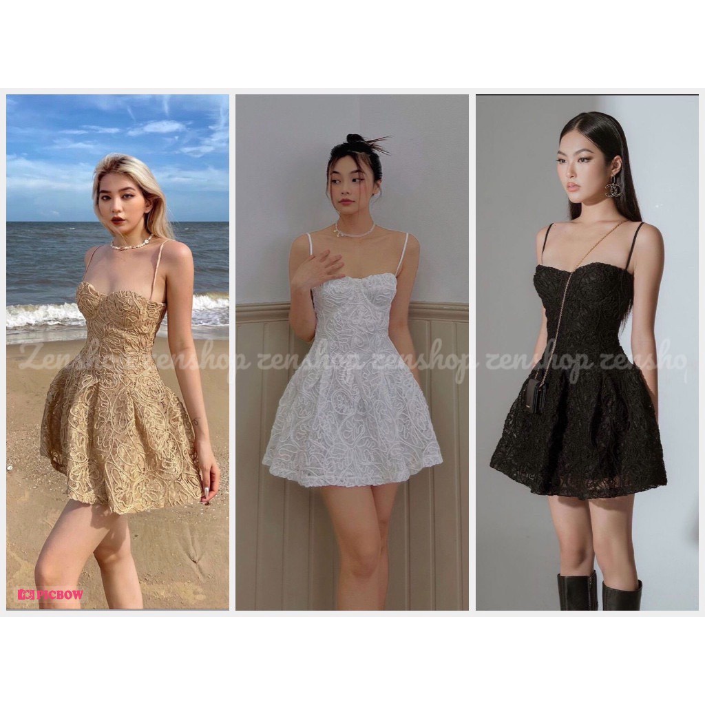 Đầm ren 2 dây cúp ngực dáng xòe chít eo sang chảnh - Hola dress ...
