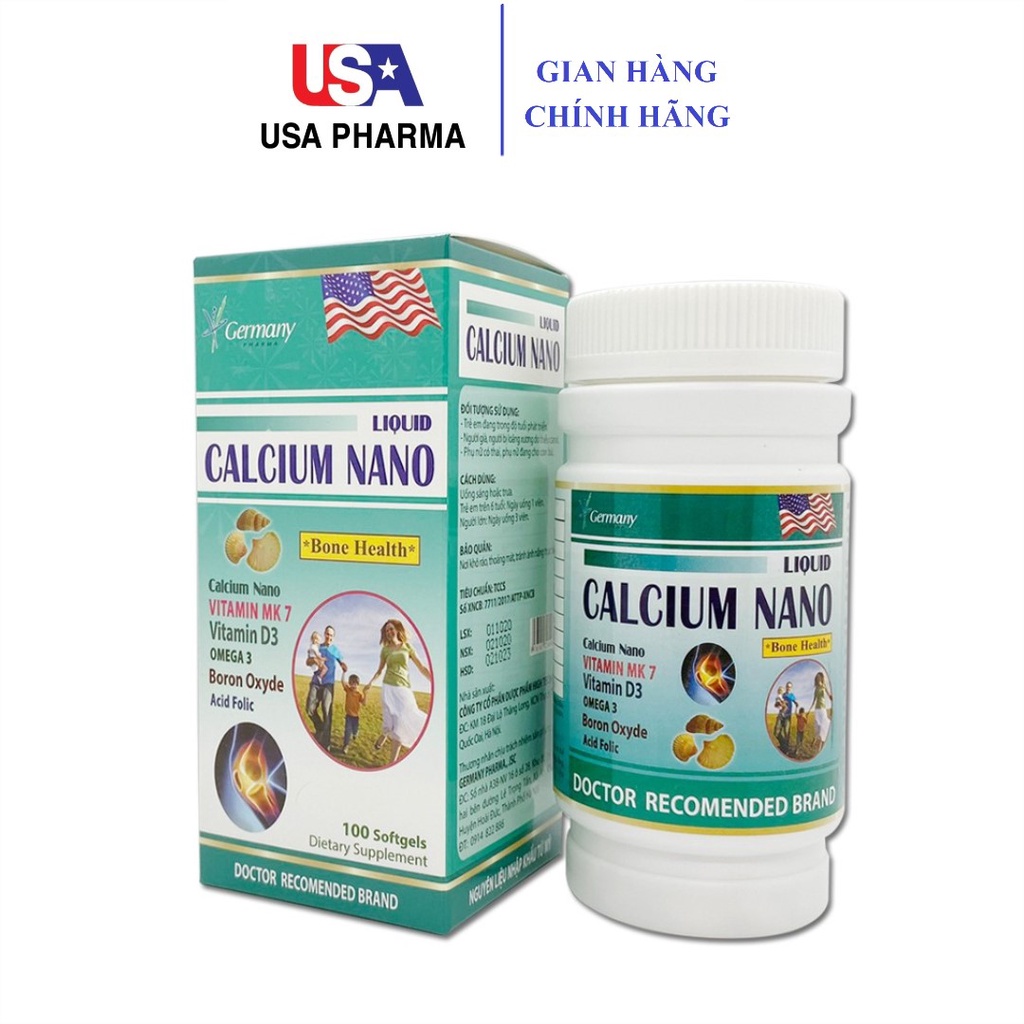 Viên uống Liquid Calcium Nano Omega 3 bổ sung canxi hỗ trợ tăng chiều ...