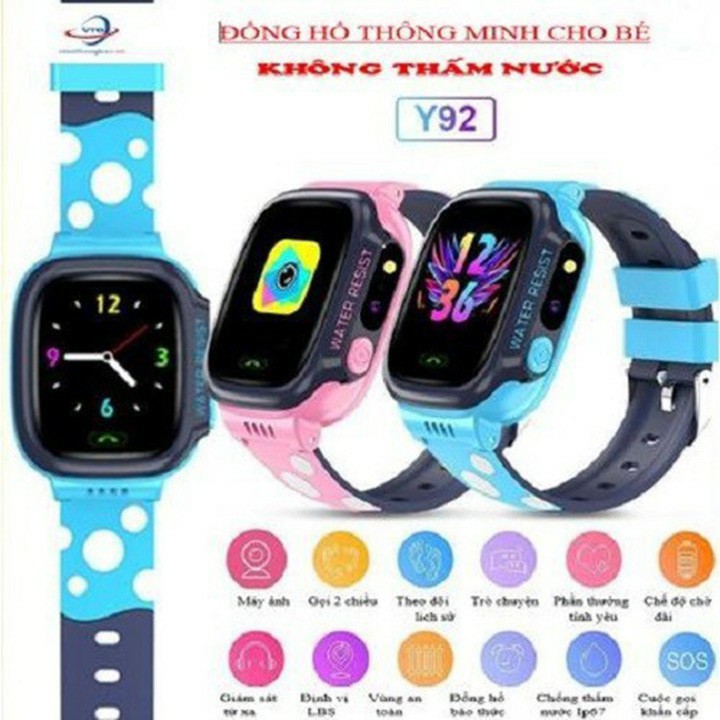 Đồng Hồ Thông Minh Y92, Wifi Định Vị GPS Chống Nước Nghe Nhạc Chụp Ảnh Gọi Điện Hiển Thi Tiếng ...