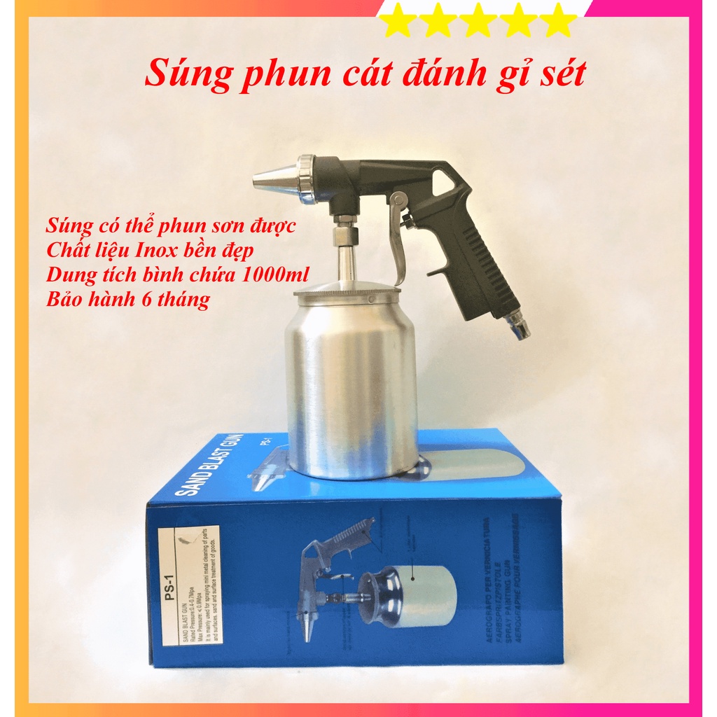 Máy phun cát đánh gỉ sét ( Sung phun cat ) Đài Loan - Phun được sơn ...