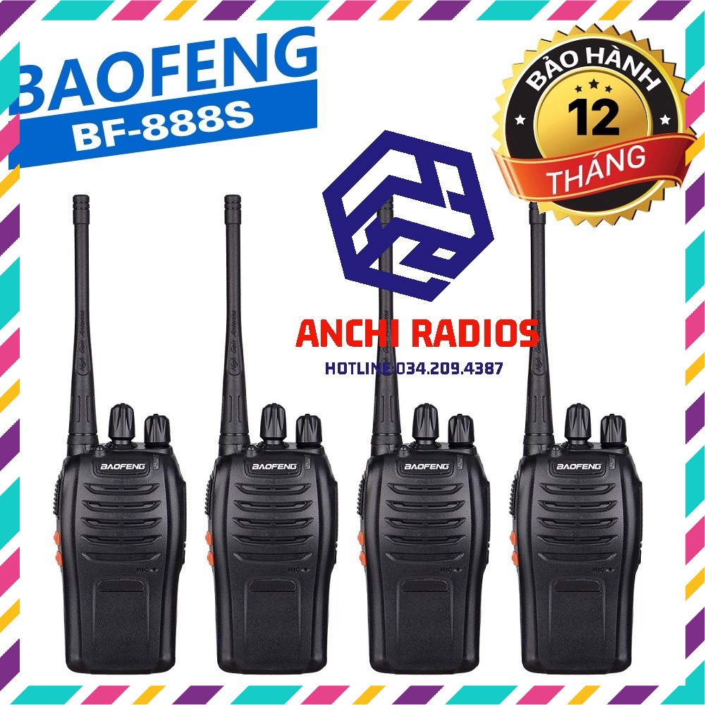 Bộ 4 Bộ đàm Baofeng BF888S BẢO HÀNH 12 THÁNG+Tai nghe hot | Shopee Việt Nam