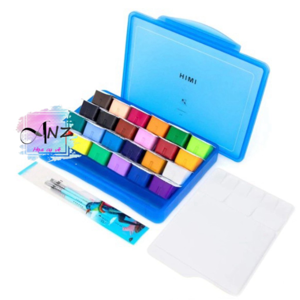 Màu Himi Miya thạch nén - màu xanh dương - Họa cụ anz (Tặng 1 cọ nét ...