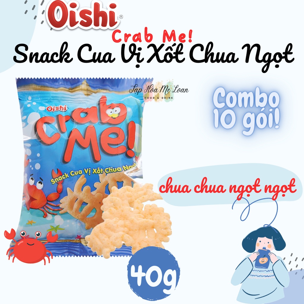 [COMBO 10 Gói X 35g]Bánh Snack Bim Bim Cua Vị Xốt Chua Ngọt Oishi ...