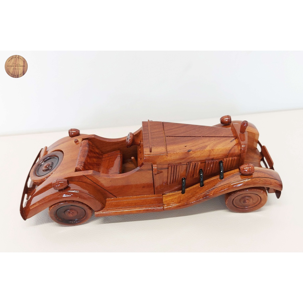 Mô hình xe cổ không mui Vintage, xe mô hình handmade 100% từ gỗ tự ...