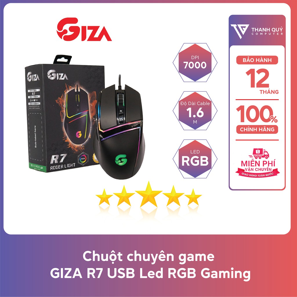 Chuột Chuyên Game GIZA R7 USB Led RGB - Chính Hãng | Shopee Việt Nam