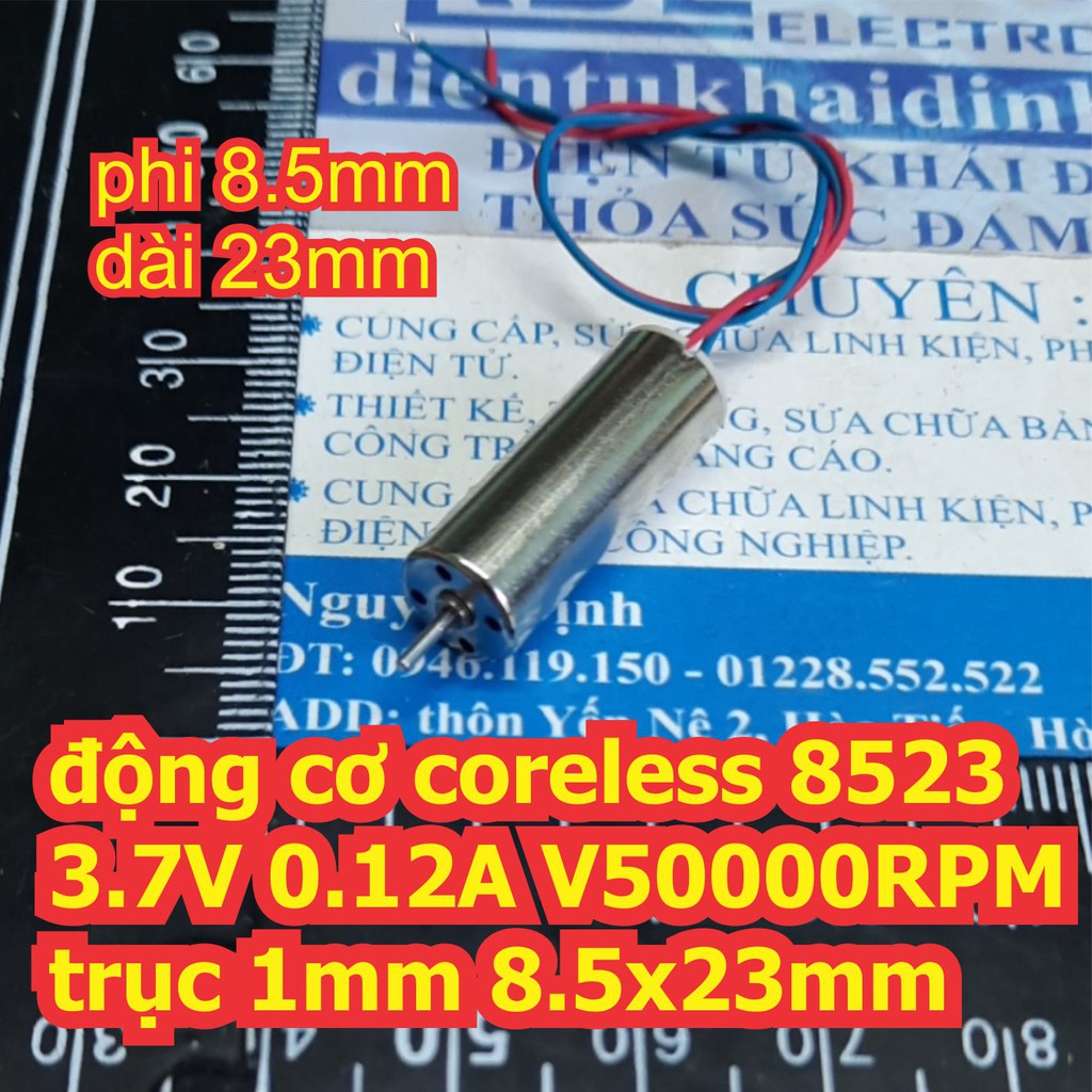 động cơ coreless 8523 3.7V 0.12A V50000RPM trục 1mm 8.5x23mm kde3157 ...