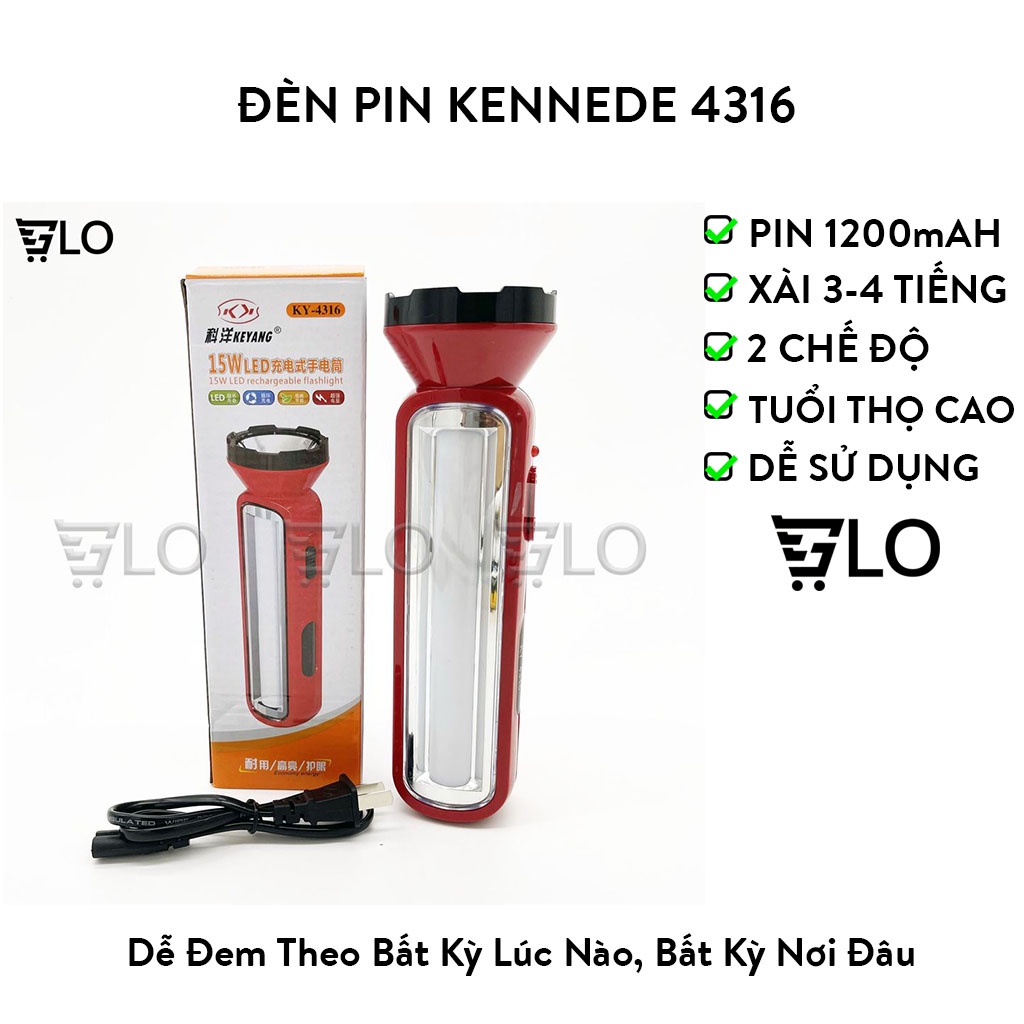 Đèn Pin 2 In 1 Kennede 4316 Mẫu Lớn Dùng Sạc 220v | Shopee Việt Nam
