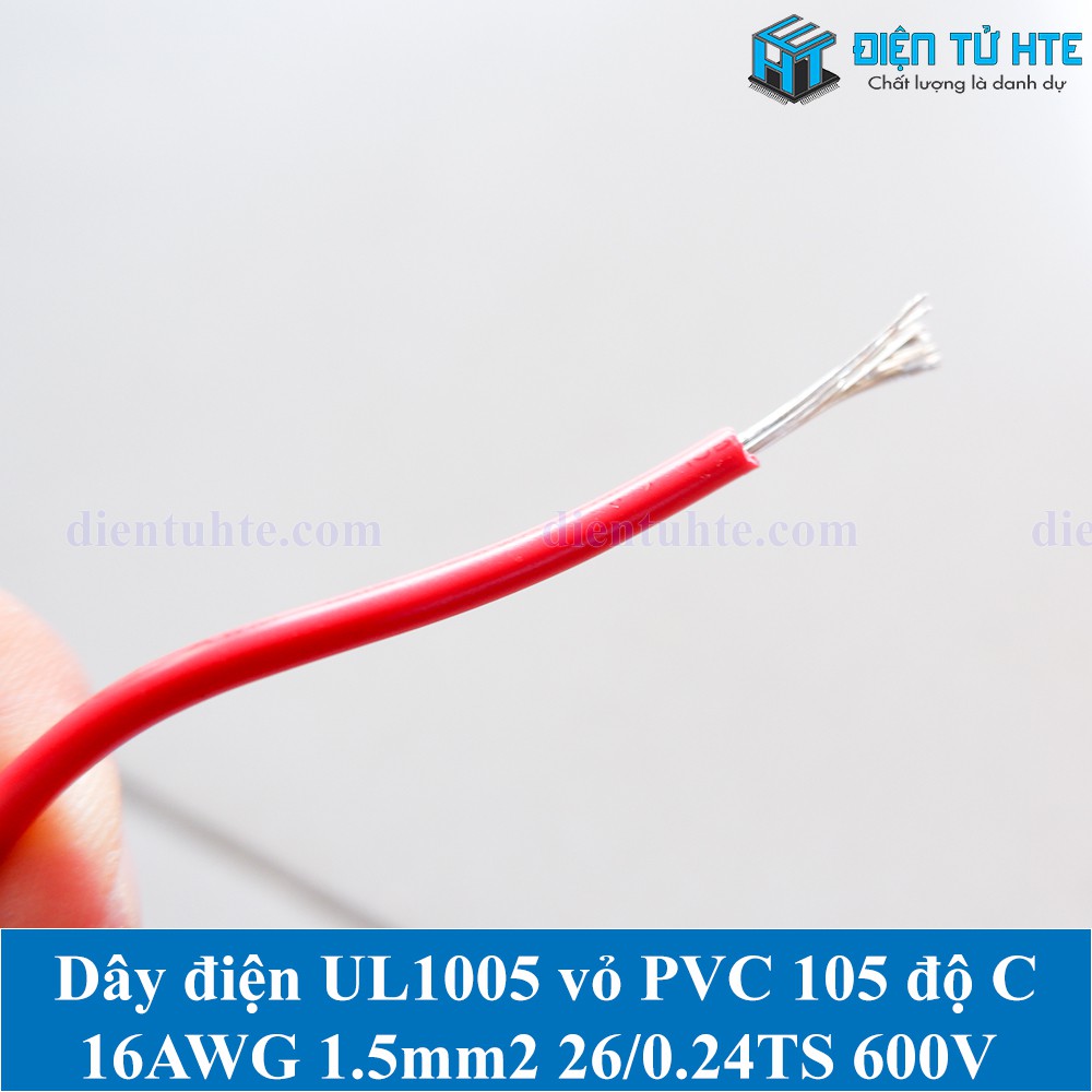 Dây điện UL1015 vỏ PVC 600V 105°C 16AWG 1.5mm2 26/0.24TS (1 mét) | Shopee Việt Nam