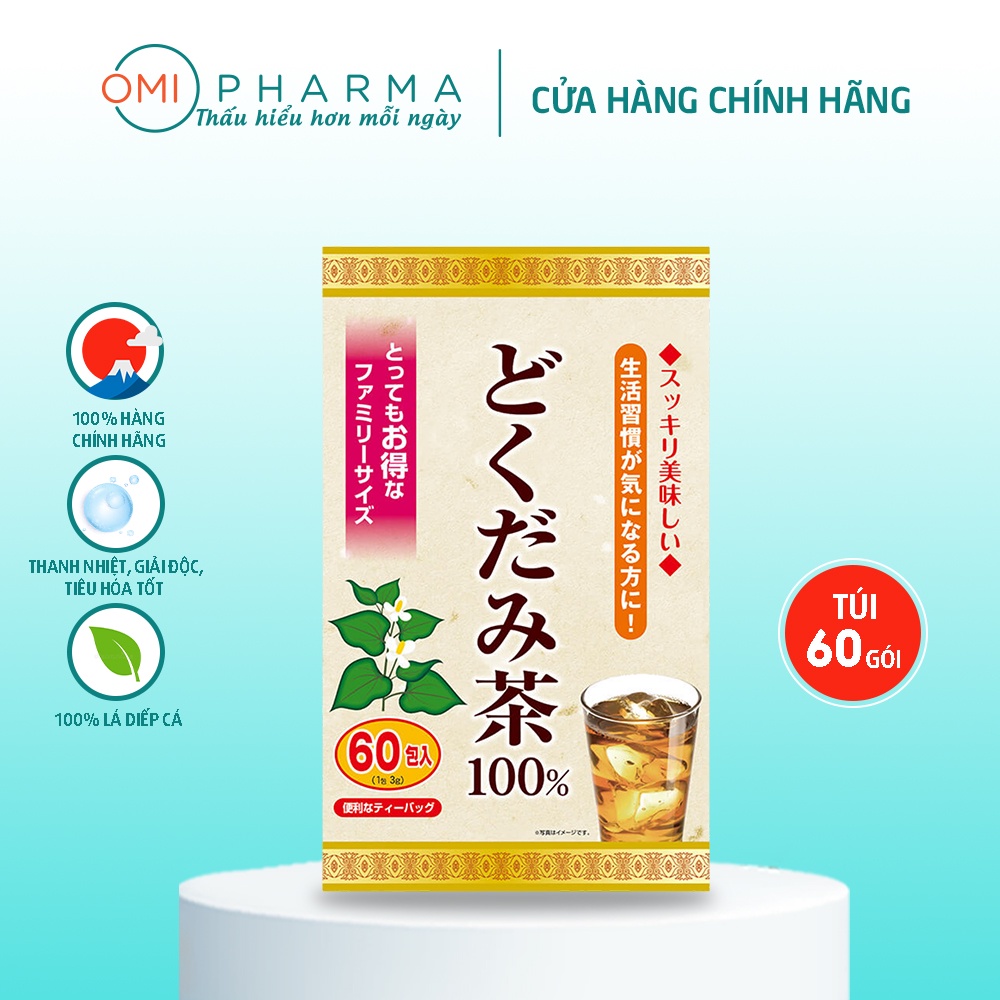 Trà Diếp Cá Yuwa 100% Lá Diếp Cá Giải Nhiệt Giải Độc Mùa Hè Yuwa Dokudami Tea 100% Gói 60 gói ...