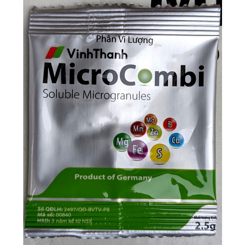 Phân bón vi lượng Micro Combi 2,5g.Bổ sung vi lượng cho cây còi cọc ...