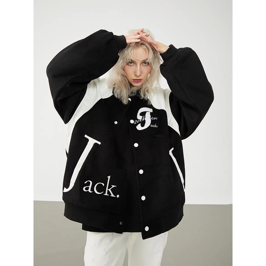 (BB74) Áo khoác varsity JACK | Shopee Việt Nam