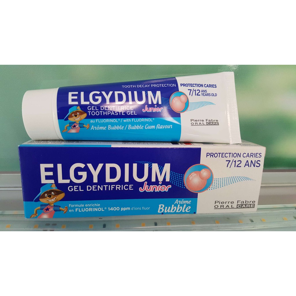 Kem đánh răng ngừa sâu răng ELGYDIUM ANTIDECAY Junior Bubble Gum ...
