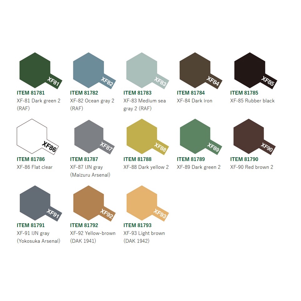 SƠN MÔ HÌNH TAMIYA - ACRYLIC PAINT XF-81 - XF-93 (MỜ/FLAT) | Shopee ...